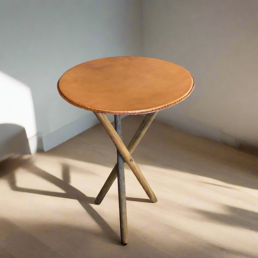 Leather Stool 🇵🇾 Bati 🇺🇸 Leather Furniture, Coolers,Trays, Bar Accessories